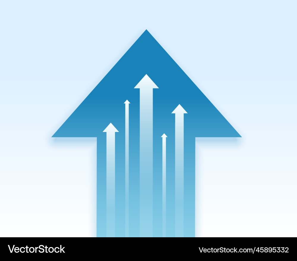Leadership success arrow concept background to Vector Image