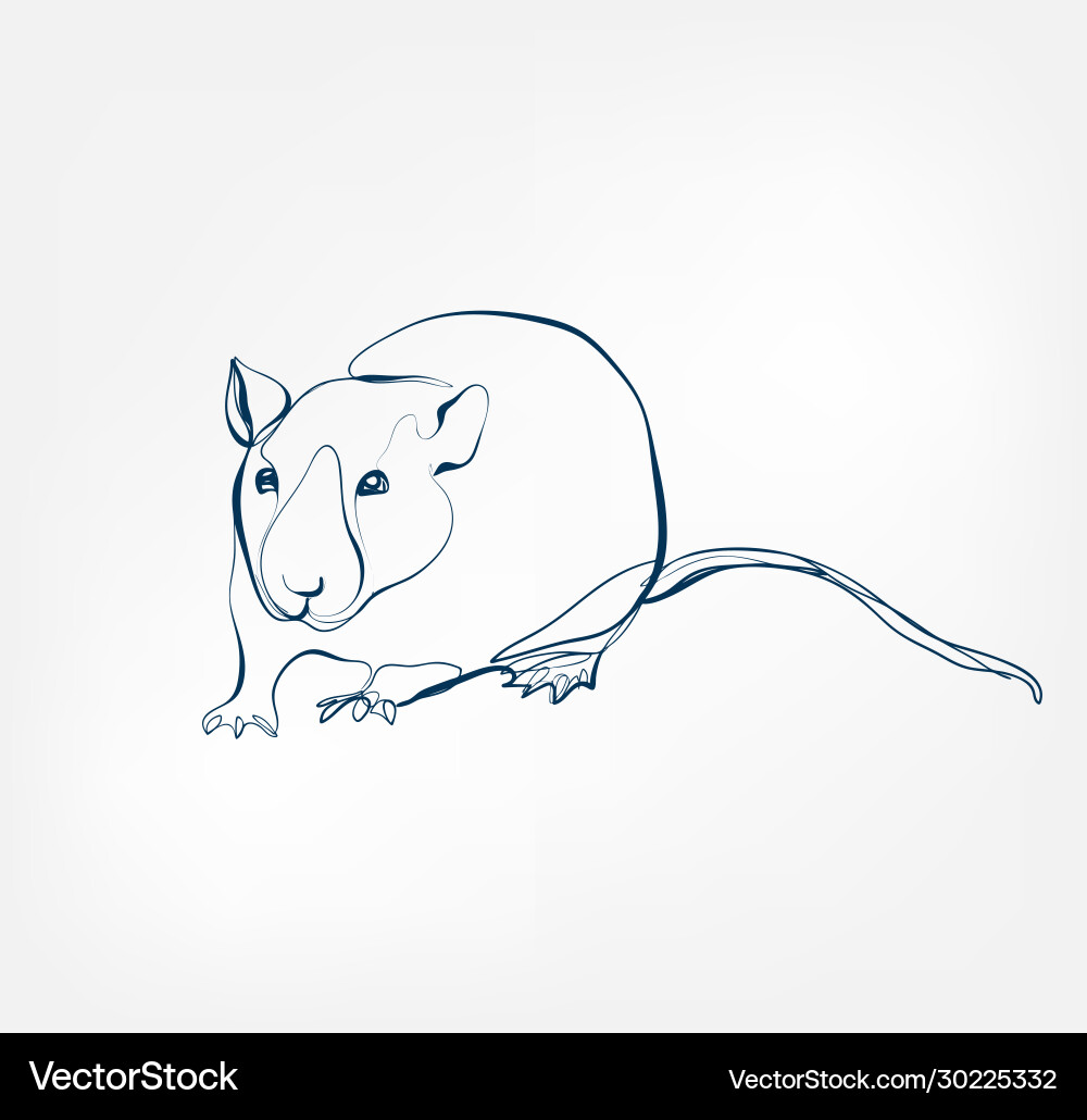 Rat animal wild one line design Royalty Free Vector Image