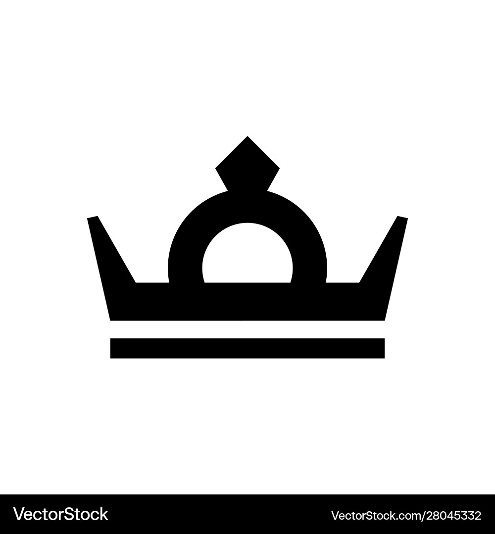 Royal crown and power symbol glyph icon Royalty Free Vector