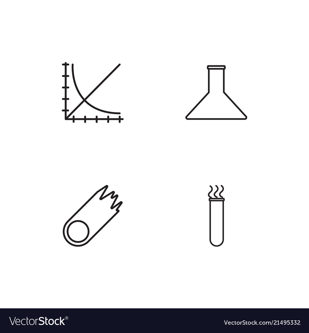 Science linear icons set simple outline Royalty Free Vector