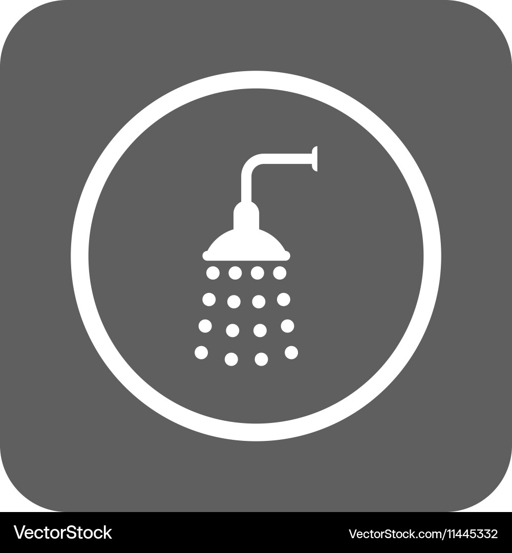 Shower flat squared icon Royalty Free Vector Image