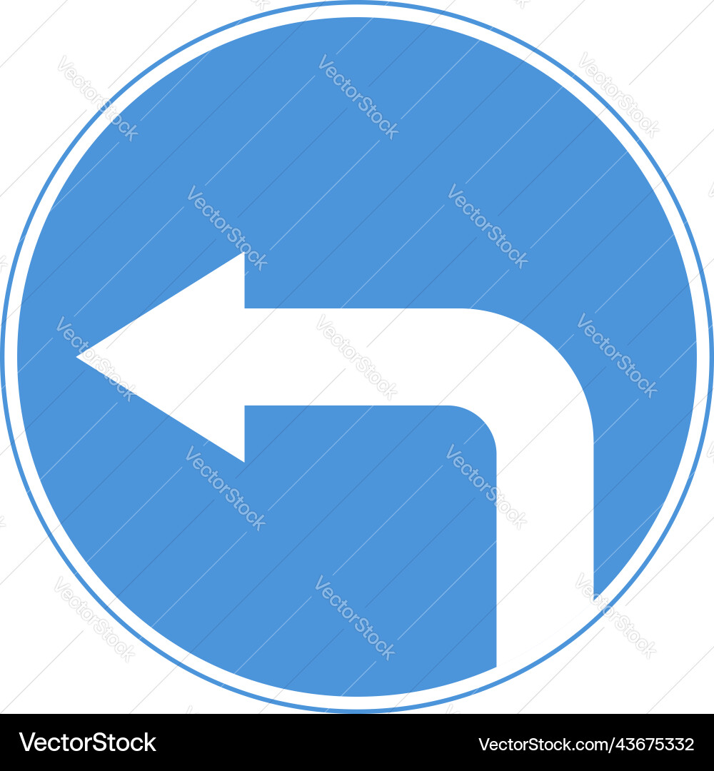 Sign is moving to the left blue circle Royalty Free Vector