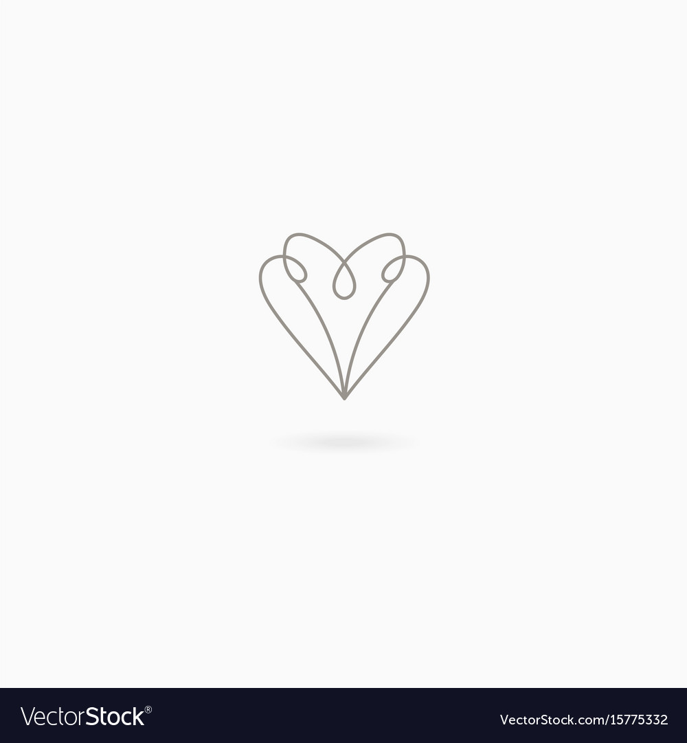 Simple linear heart Royalty Free Vector Image - VectorStock