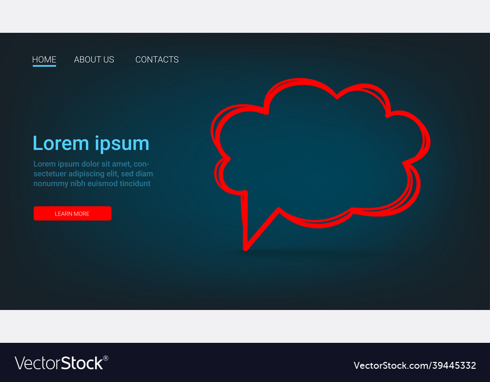 Speech balloon web banner template Royalty Free Vector Image