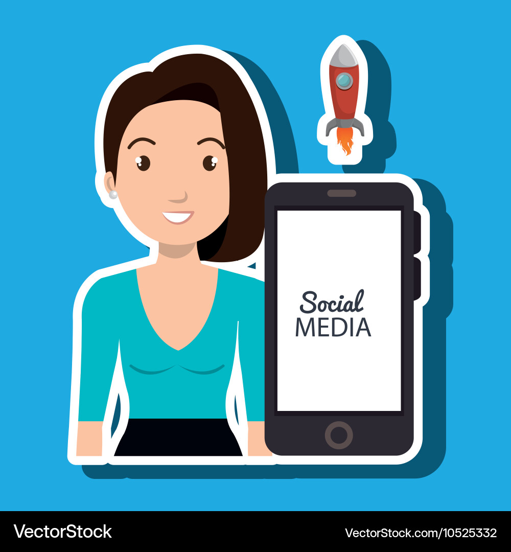 Woman social media apps Royalty Free Vector Image