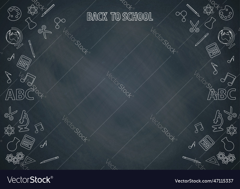 Back to school welcome to school with chalkboard Vector Image