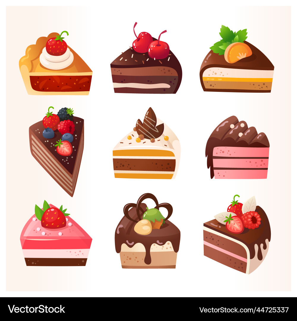 Bakery and pastry desserts with chocolate vanilla Vector Image