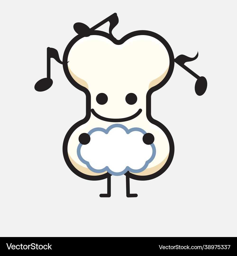 Bone character with cute face and simple body Vector Image