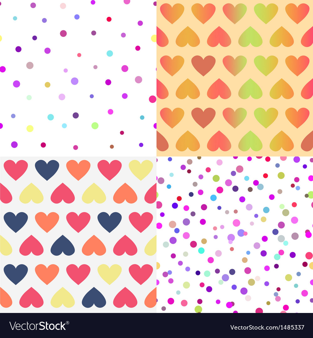 Bright seamless patterns set Royalty Free Vector Image