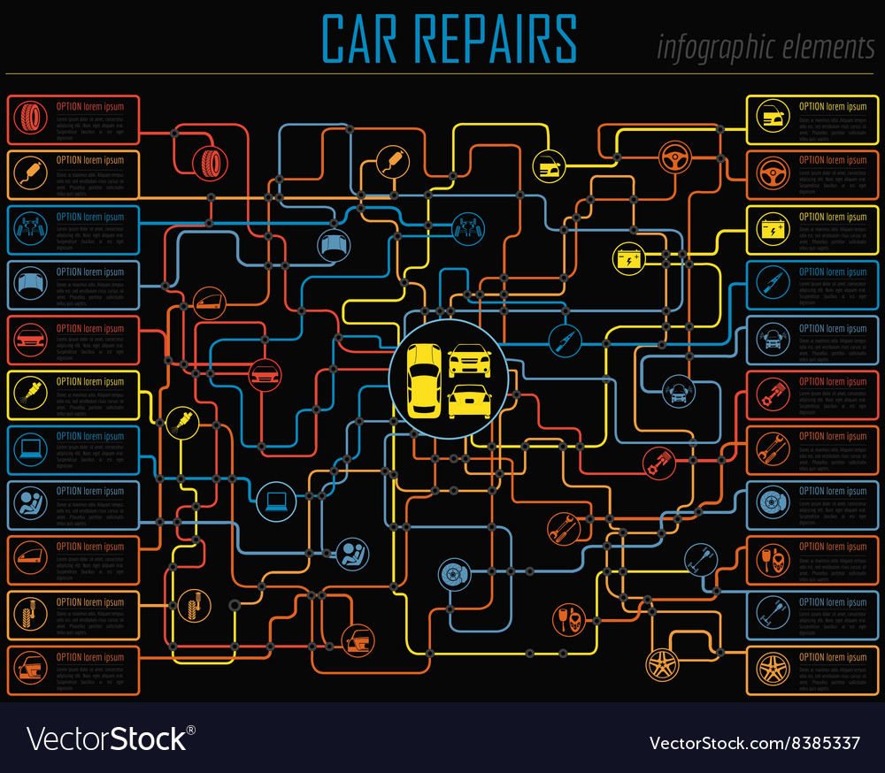Car service repair infographics Royalty Free Vector Image