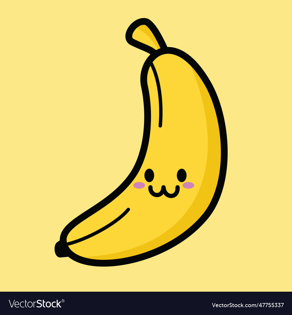 Cute cartoon banana smiling happily Royalty Free Vector