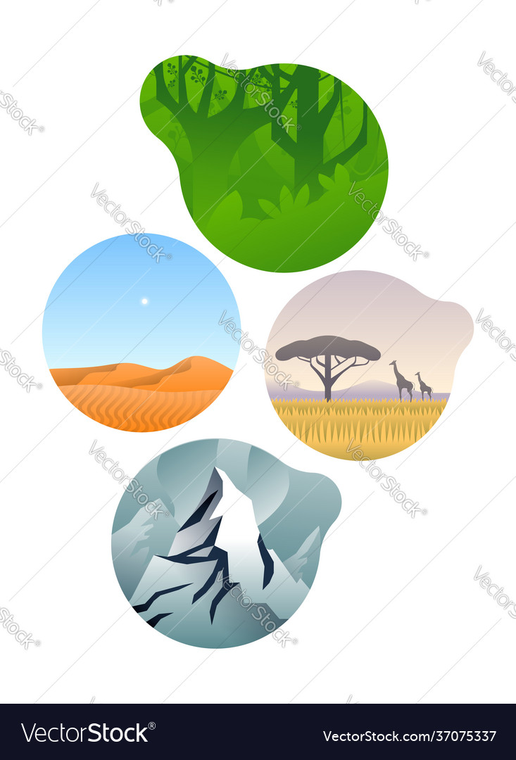 Diverse environment ecosystem set Royalty Free Vector Image
