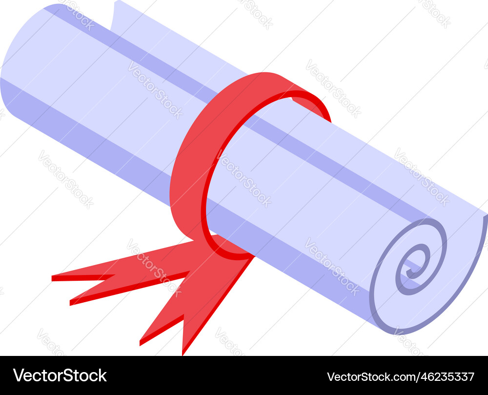Graduation diploma icon isometric college Vector Image
