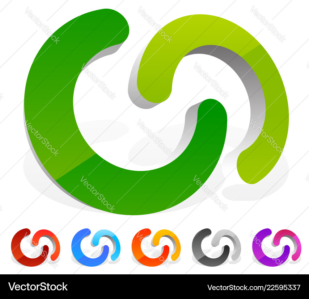 Interlocking circles rings Royalty Free Vector Image