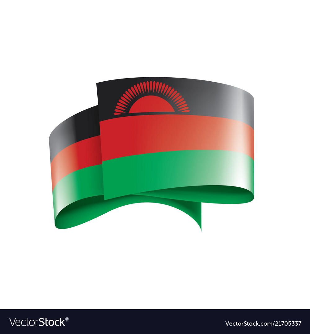 Malawi flag on a white Royalty Free Vector Image