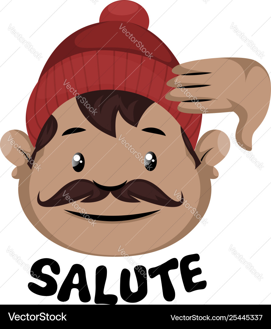 Man is is showing salute with hand gesture Vector Image