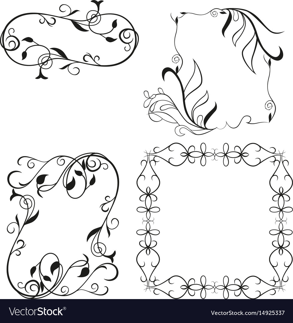 Set frame elements isolated on white background Vector Image