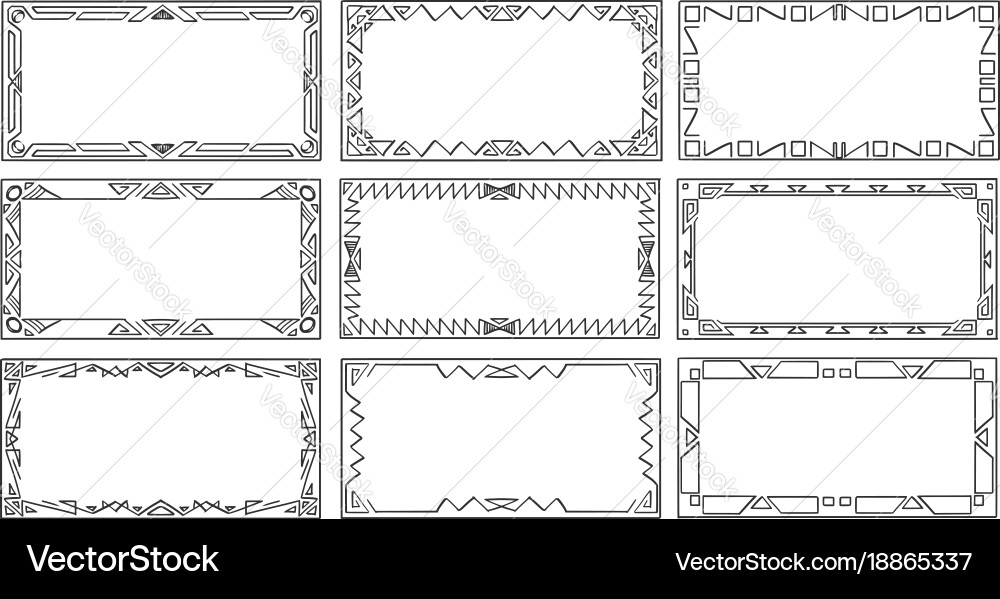 Set of geometrical ornamental frames Royalty Free Vector