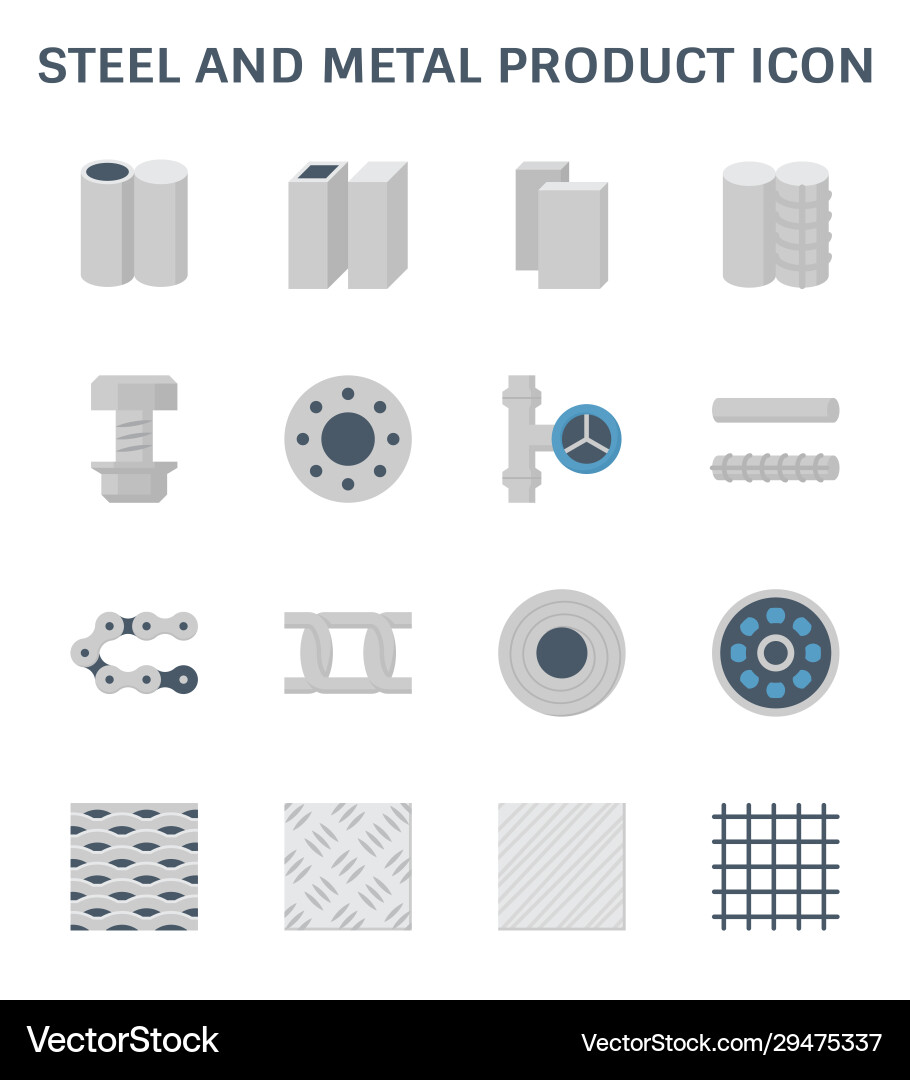 Steel metal icon Royalty Free Vector Image - VectorStock