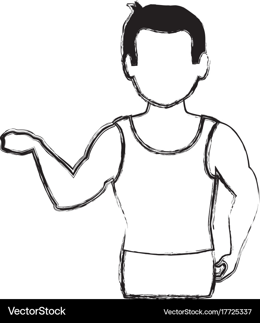 Thin man in sports suit Royalty Free Vector Image