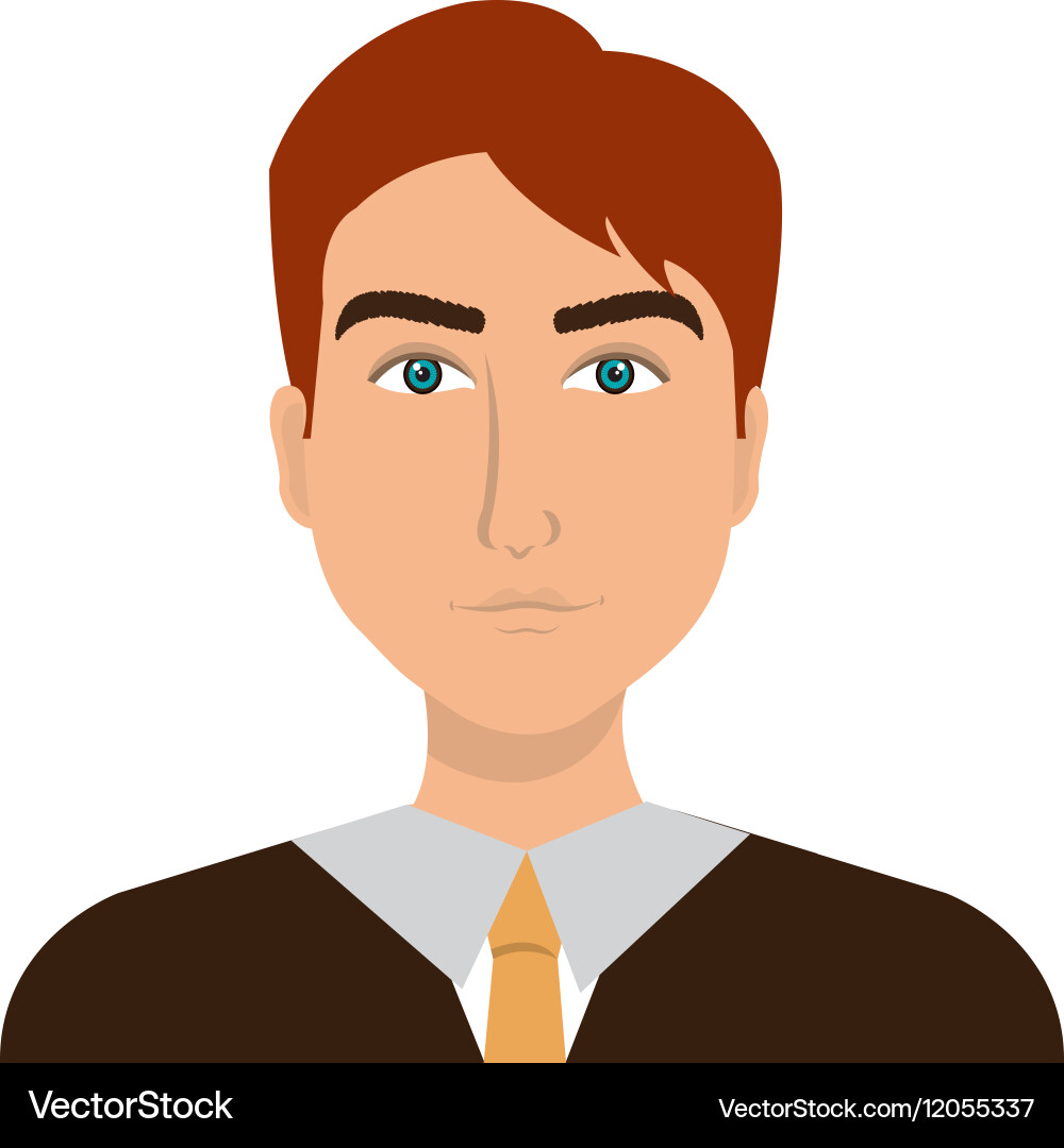 Young businessman profile over white background Vector Image