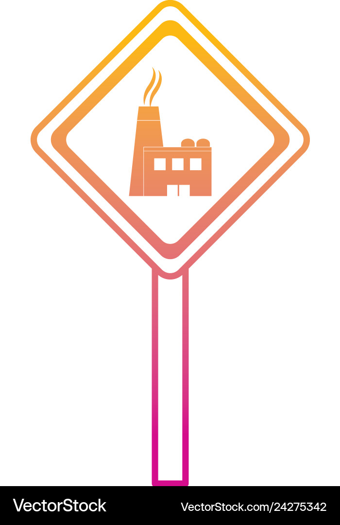 Degraded line diamond caution emblem factory Vector Image