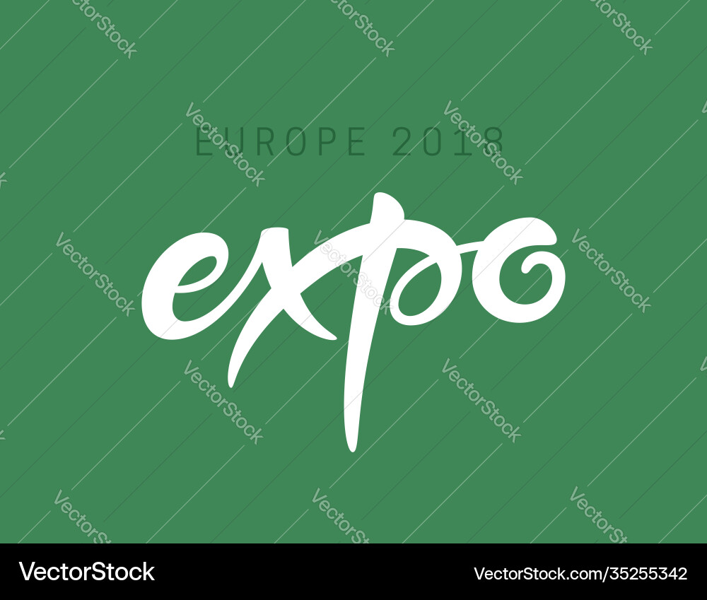 Expo text lettering inscription Royalty Free Vector Image