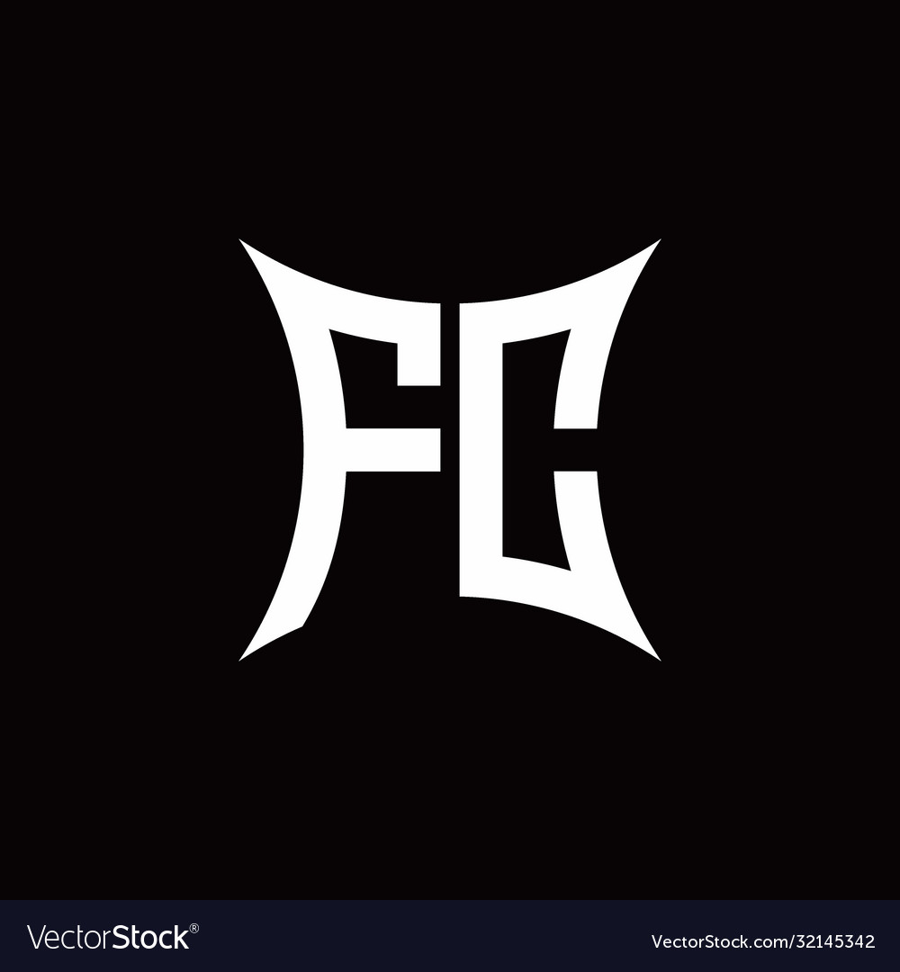 Fc monogram logo with sharped shape design Vector Image