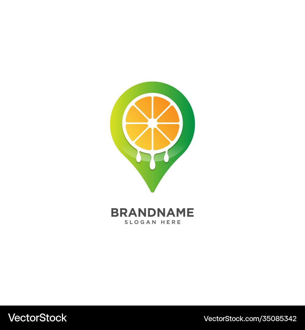 Fruit store logo design and pinned symbol Vector Image