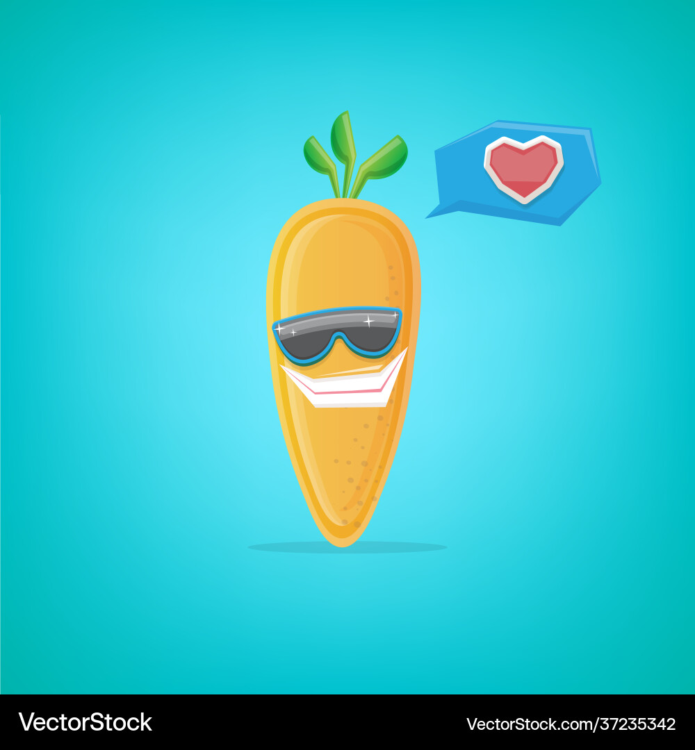 Funny cartoon carrot character Royalty Free Vector Image