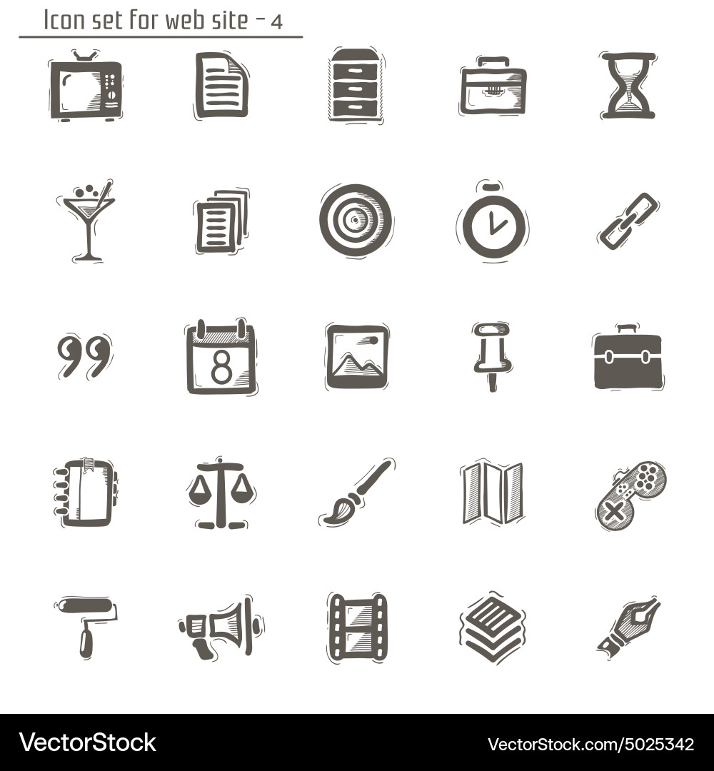 Icons sketches for the site Royalty Free Vector Image