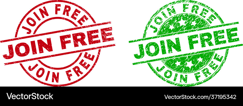 Join free round seals with unclean style Vector Image