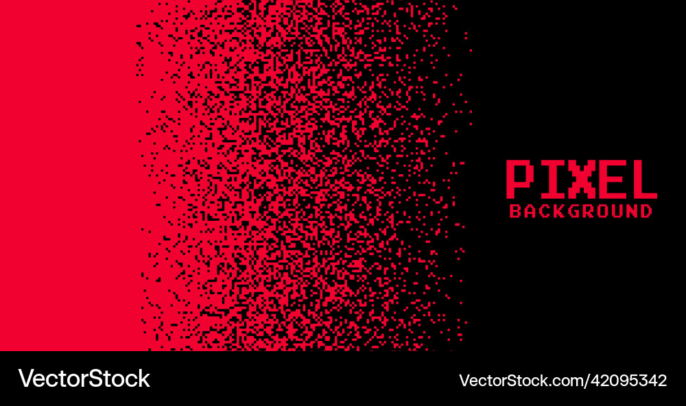 Red black pixel gradient background Royalty Free Vector