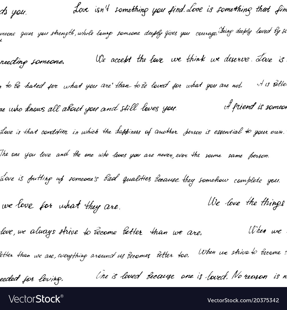 Seamless pattern made of handwritten text Vector Image