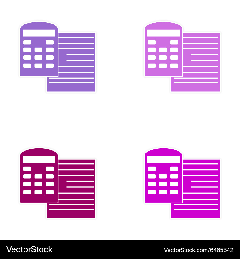 Set of stylish sticker on paper documents Vector Image