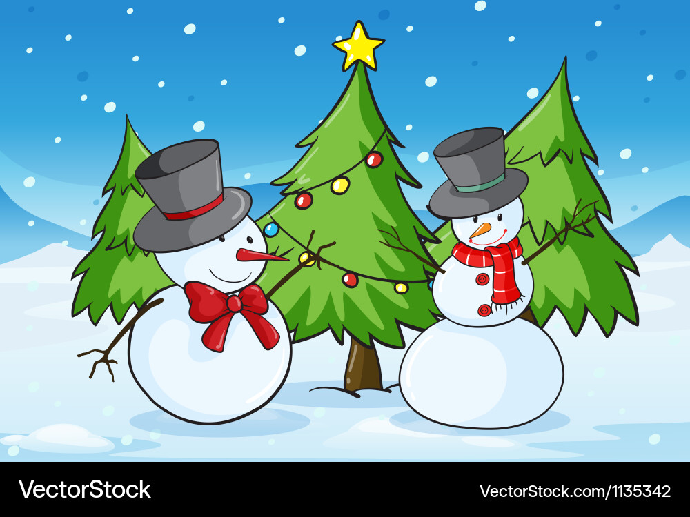Snowmen Royalty Free Vector Image - VectorStock