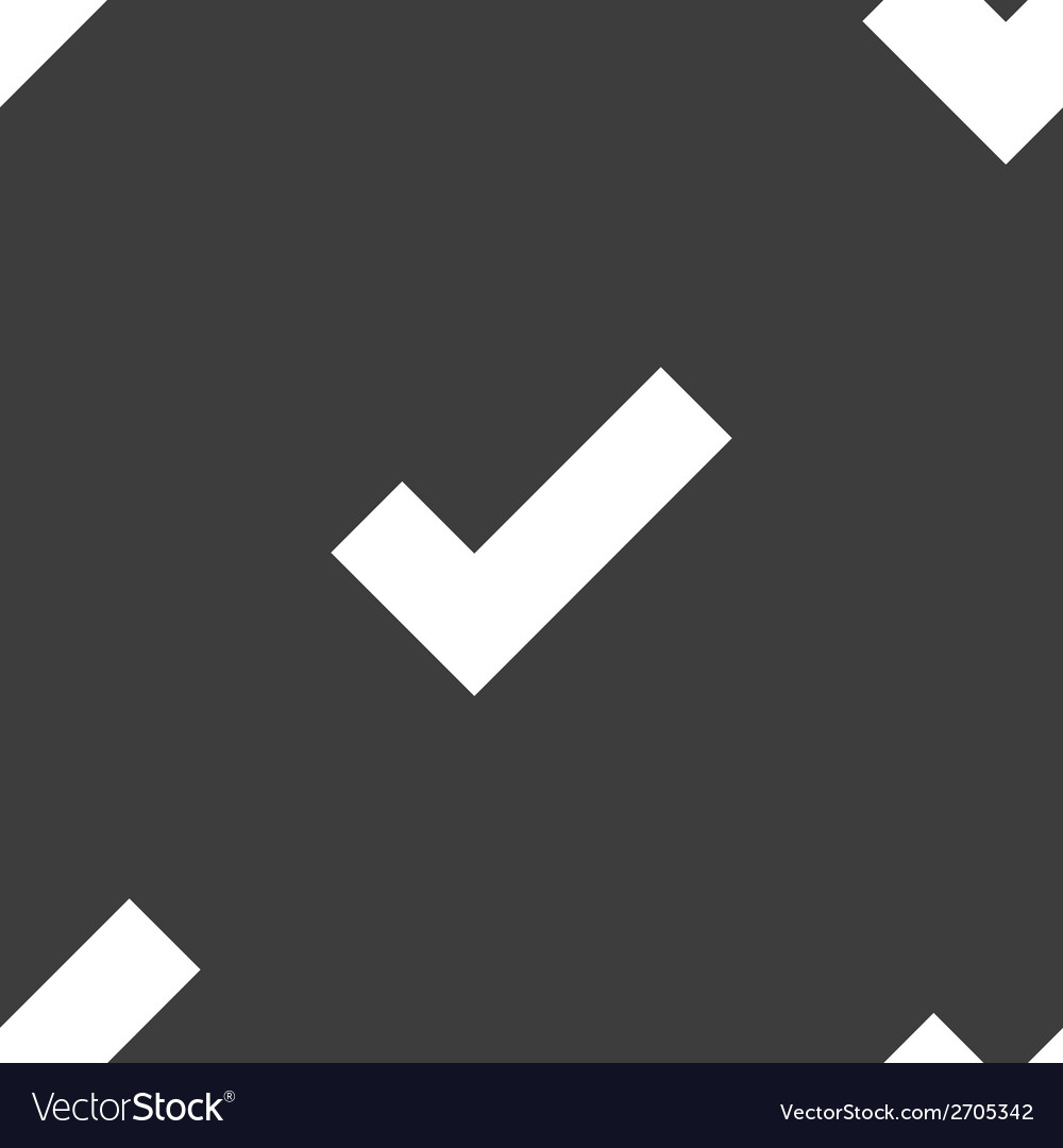 Tick web icon flat design seamless pattern Vector Image
