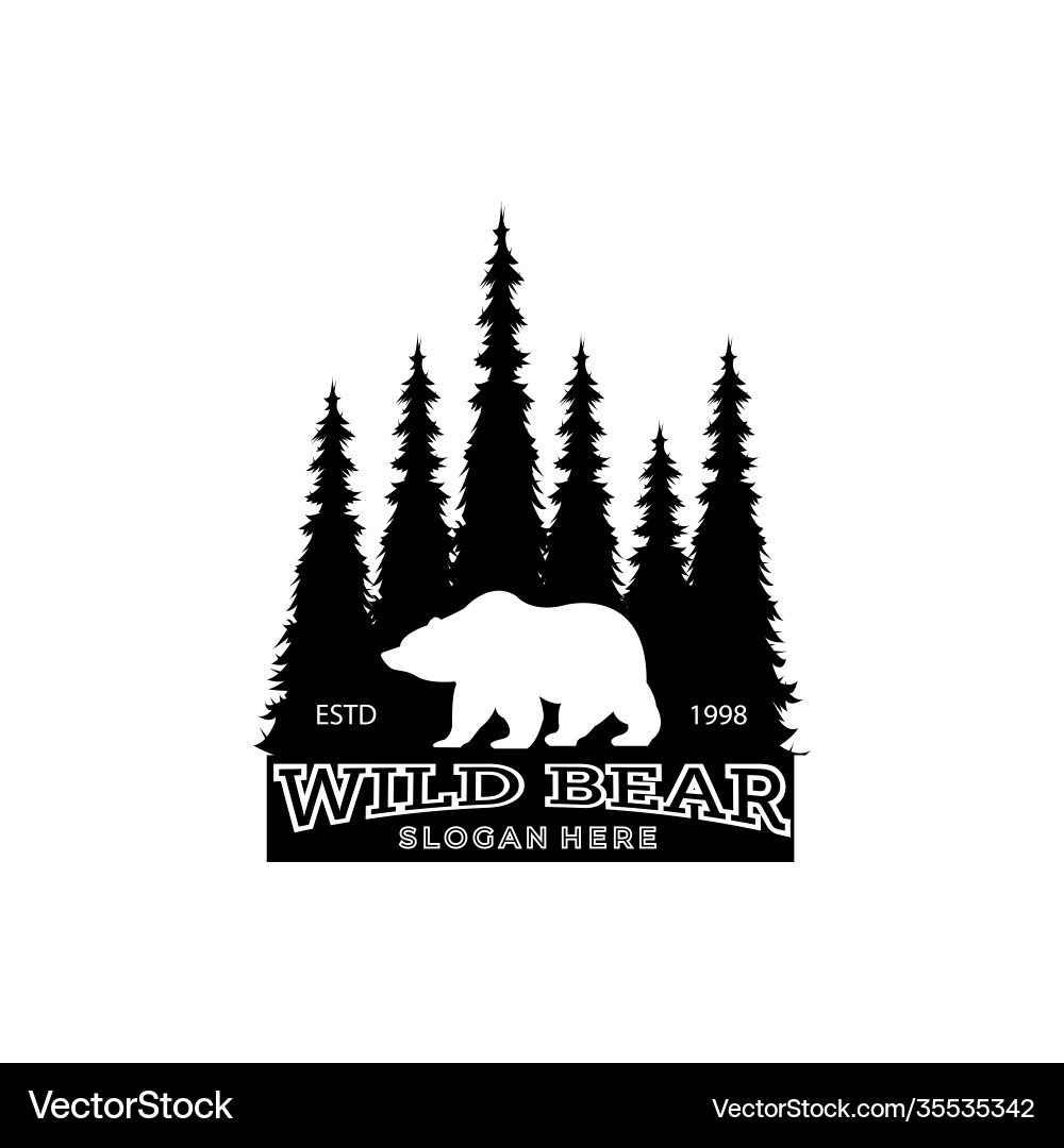 Wild bear vintage adventure logo symbol Royalty Free Vector