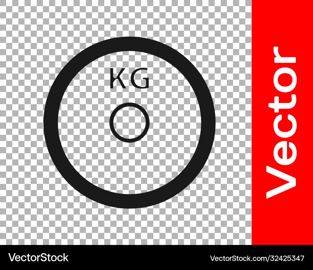 Black weight plate icon isolated on transparent Vector Image