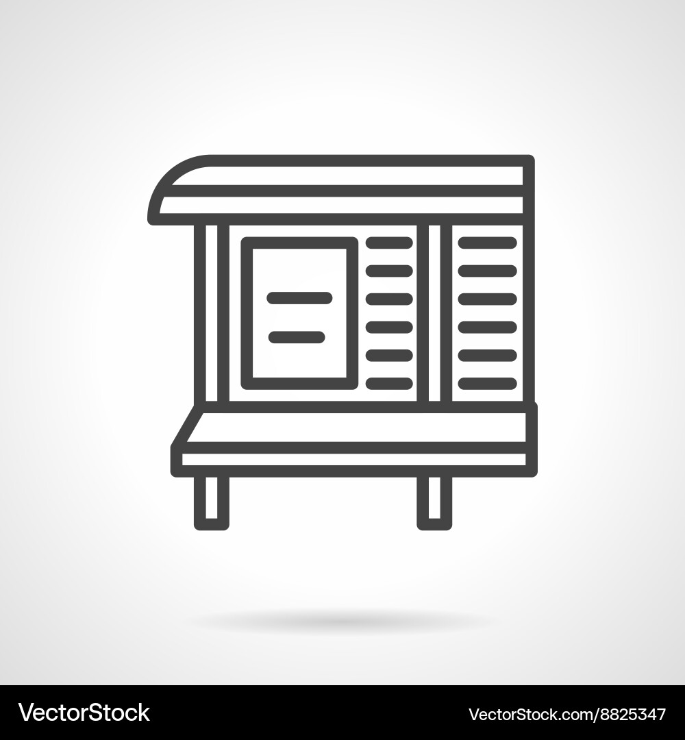 Bus station advertising black line icon Royalty Free Vector