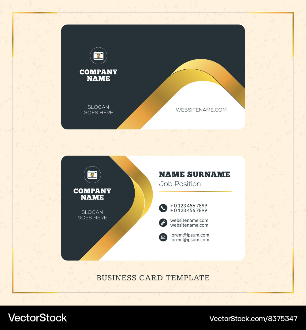 Creative golden business visiting card design Vector Image