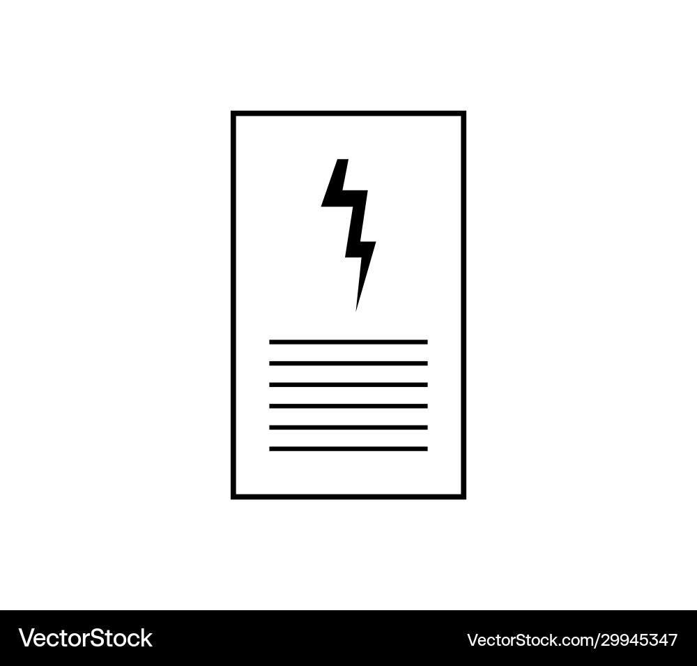 Electricity bill icon in on white background Vector Image