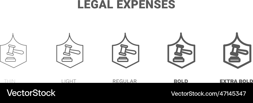 Legal expenses icon thin regular bold and more Vector Image