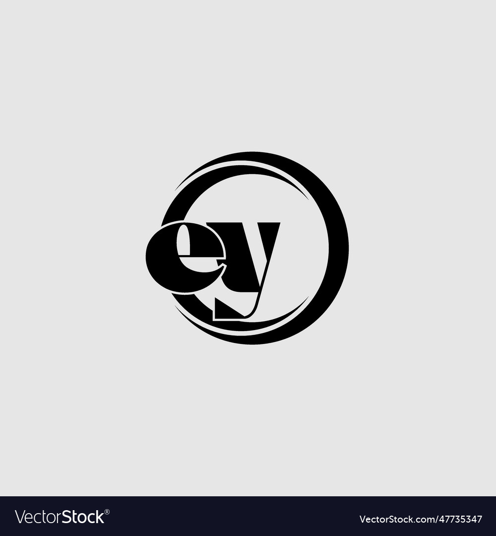 Letters ey simple circle linked line logo Vector Image