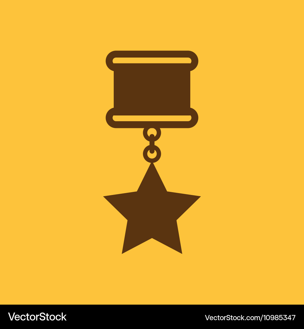 Medal icon reward symbol flat Royalty Free Vector Image