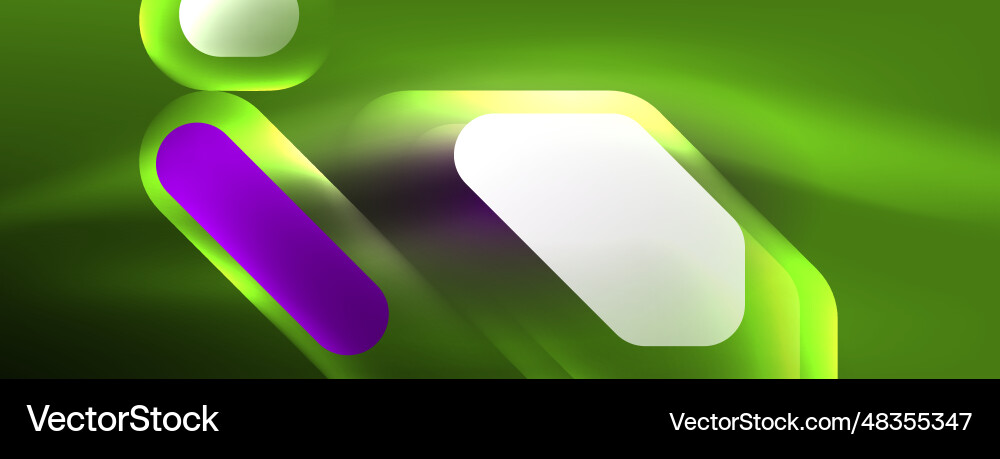 Neon lines squares and round shapes abstract Vector Image