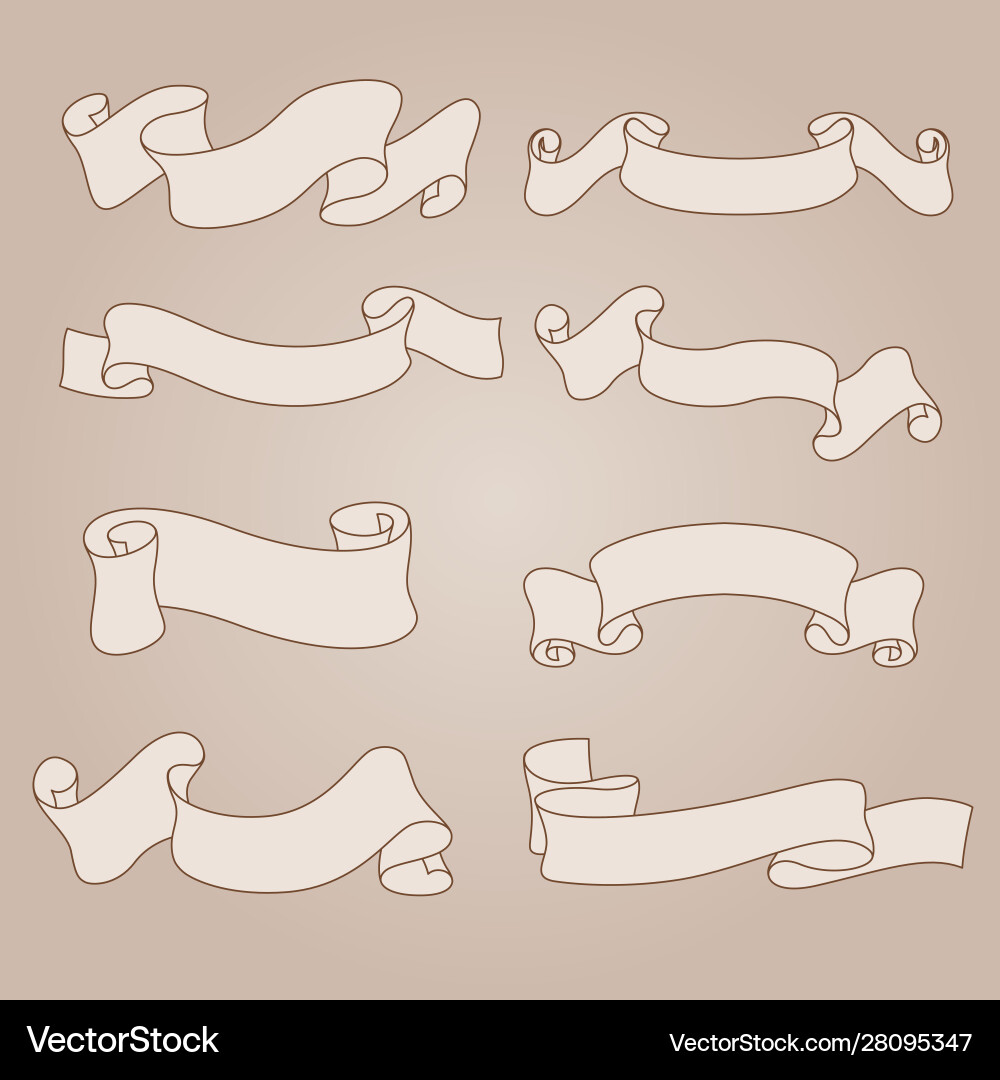 Parchment paper scrolls in vintage style Vector Image