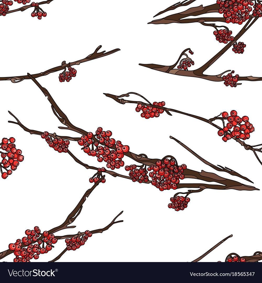 Seamless pattern with branches Royalty Free Vector Image
