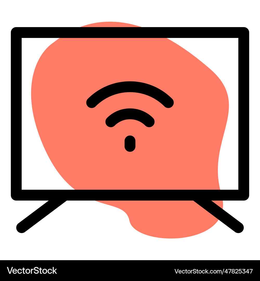 Smart tv with wifi connectivty for streaming Vector Image