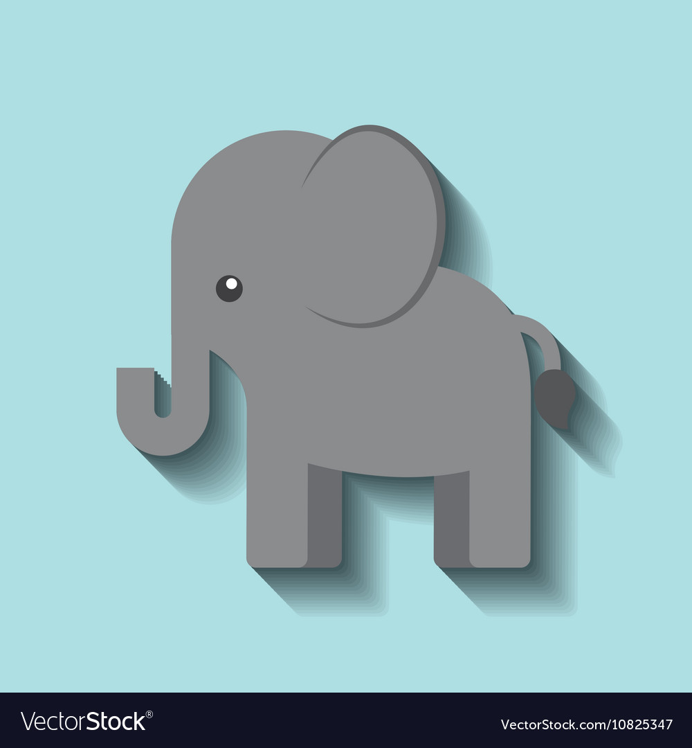 Tender cute elephant card icon Royalty Free Vector Image